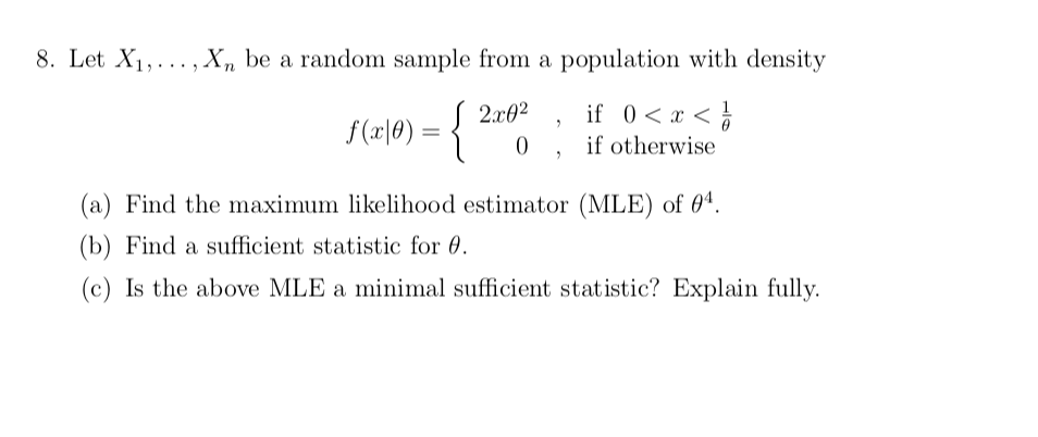 Solved Let X1, . . . , Xn be a random sample from a | Chegg.com Solved Let X1, . . . , Xn be a random sample from a | Chegg.com