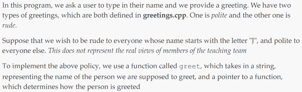 Solved In this program, we ask a user to type in their name | Chegg.com