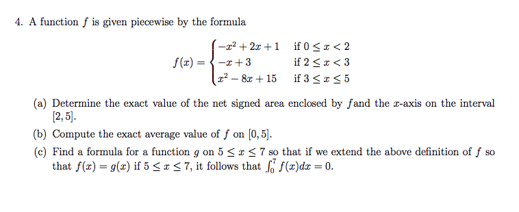 Solved . A function f is given piecewise by the formula f(x) | Chegg.com