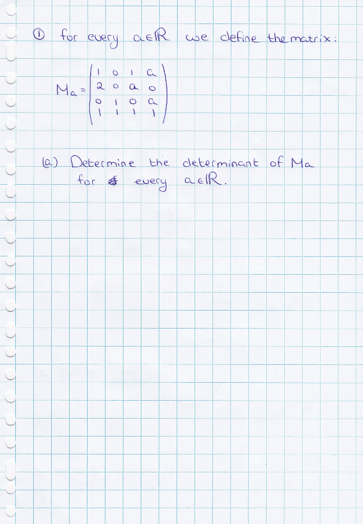 Solved O for every ER we define the matrix Determine the | Chegg.com