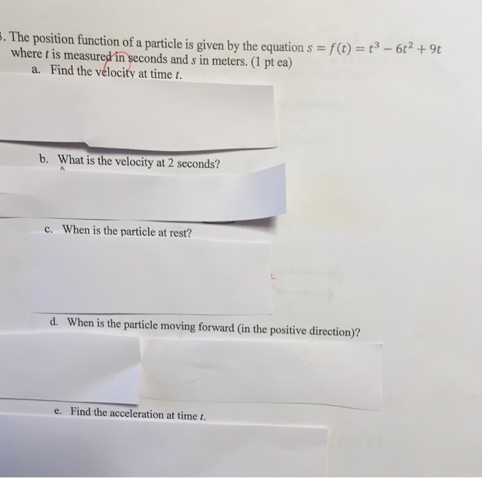 Solved The Position Function Of A Particle Is Given By The