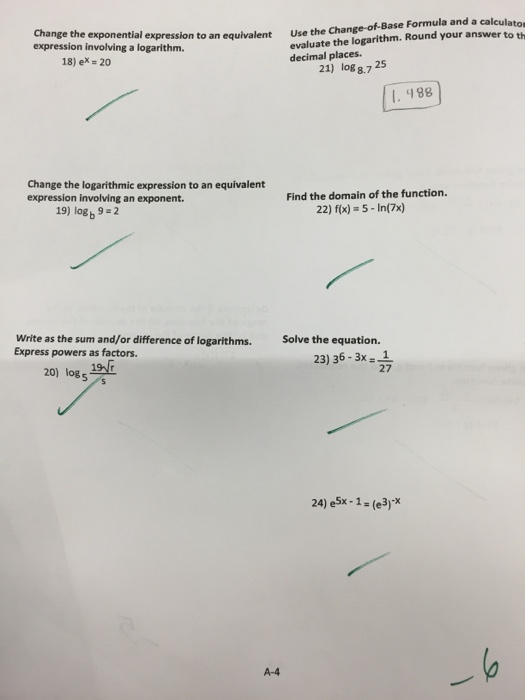Solved Change the exponential expression to an equivalent | Chegg.com