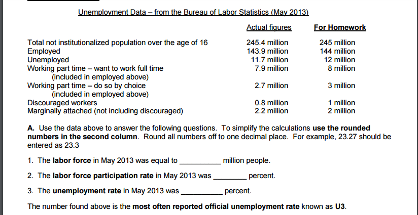 Solved A. Use the data above to answer the following | Chegg.com