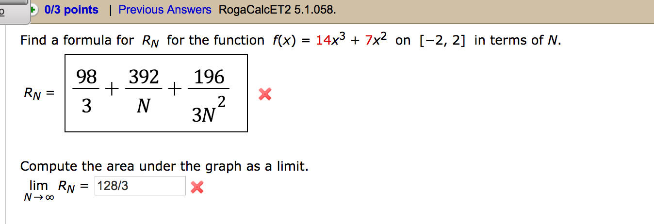 Solved Find a formula for RN for the function f(x) = 14x^3 + | Chegg.com