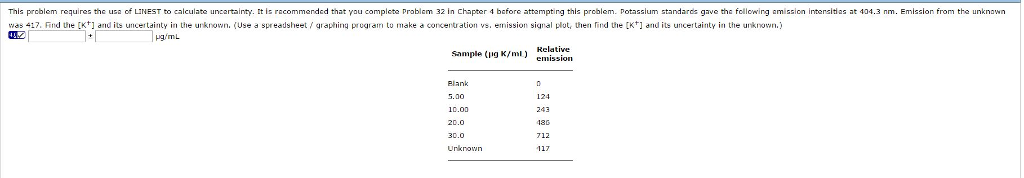 Solved This problem requires the use of LINEST to calculate | Chegg.com
