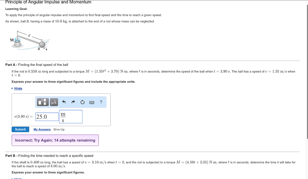 Solved Principle of Angular Impulse and Momentum Learning | Chegg.com
