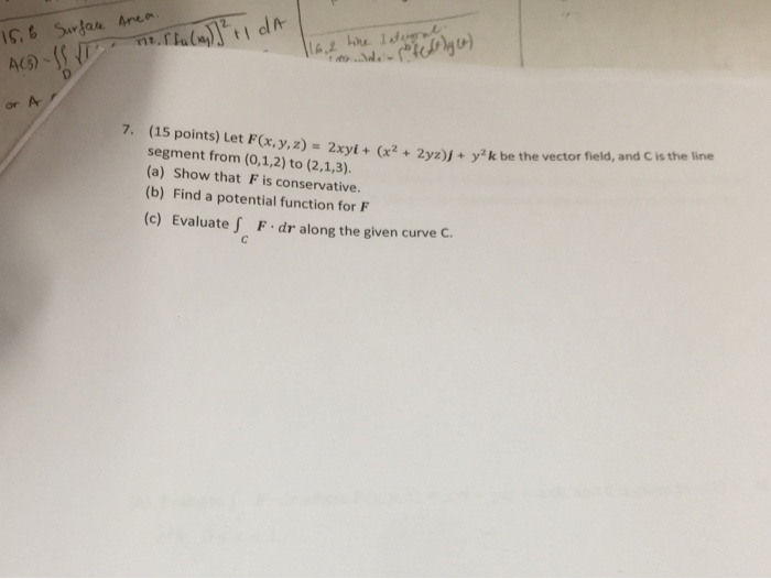 Solved Let F(x, y, z) = 2xy i + (x^2 + 2yz)j + y^2k be the | Chegg.com