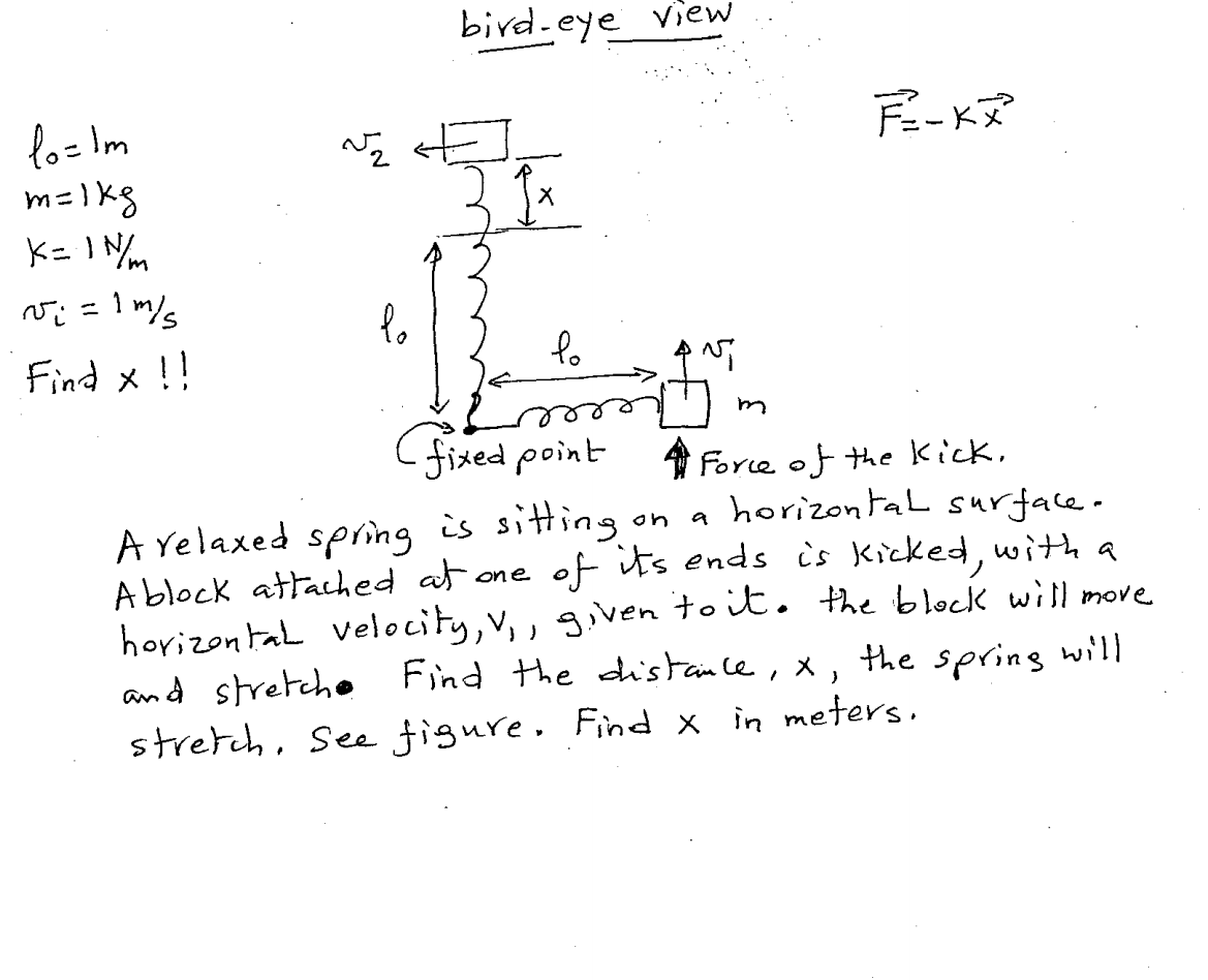 Solved ?A relaxed spring is sitting on a horizontal surface. | Chegg.com