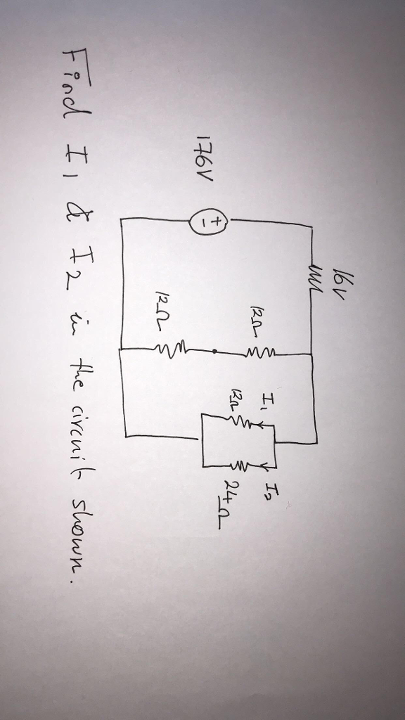 Solved Find I1 and I2 in the circuit shown in the pic. | Chegg.com
