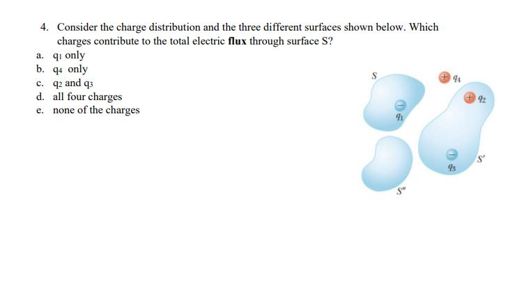 Solved 4. Consider the charge distribution and the three | Chegg.com