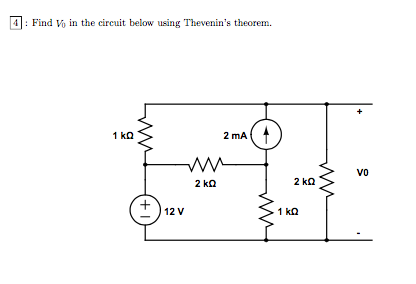 Solved Find V0 in the circuit below using Thevenin's | Chegg.com