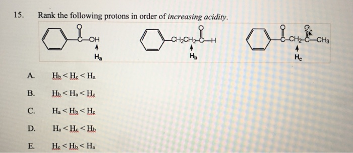 Solved Rank the following protons in order of increasing | Chegg.com