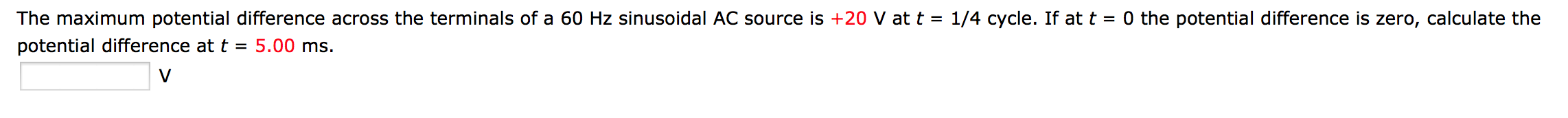 Solved The maximum potential difference across the terminals | Chegg.com