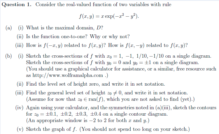 Solved Consider the real-valued function of two variables | Chegg.com