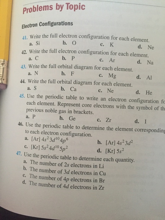 Solved #46-use the periodic table to determine the element | Chegg.com