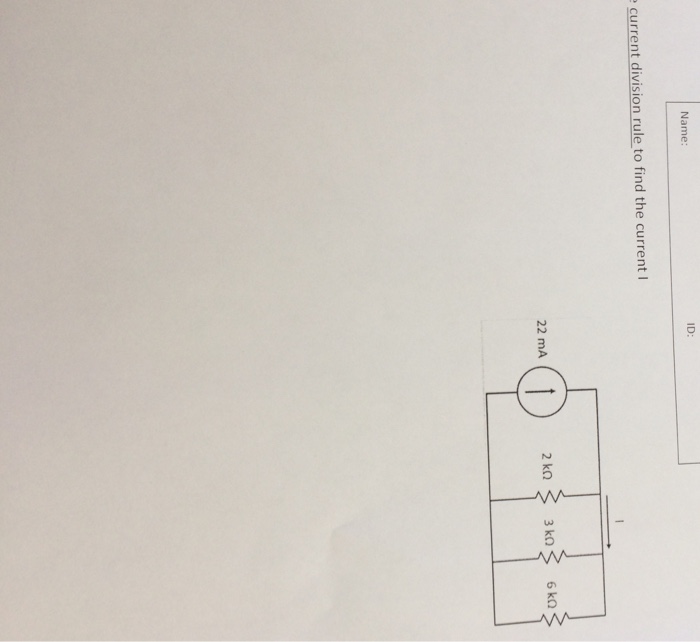 Solved Current division rule to find the current I | Chegg.com