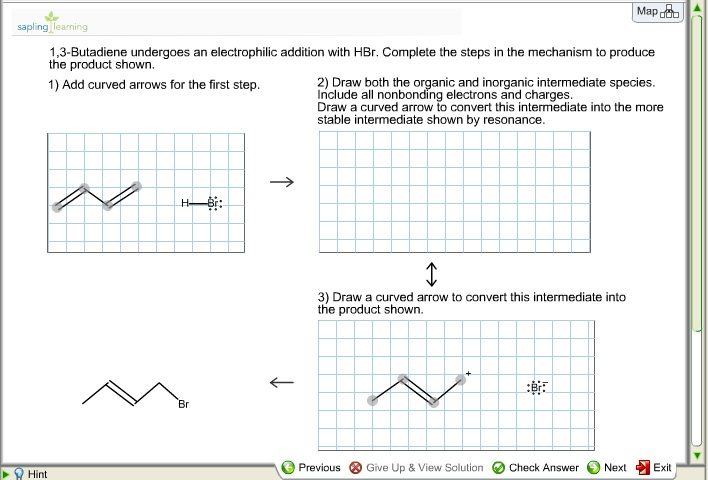 Solved 1,3-Butadiene undergoes an electrophilic addition | Chegg.com