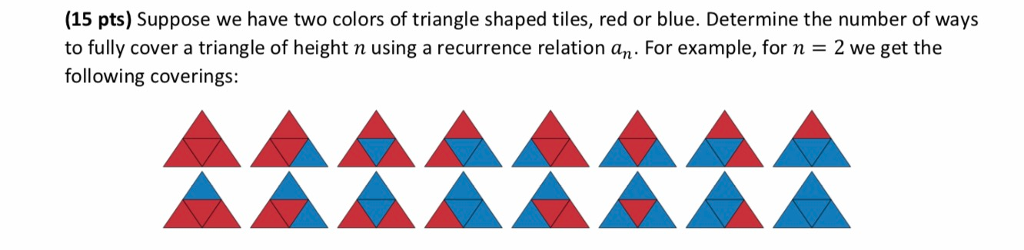 Solved Suppose we have two colors of triangle shaped tiles, | Chegg.com