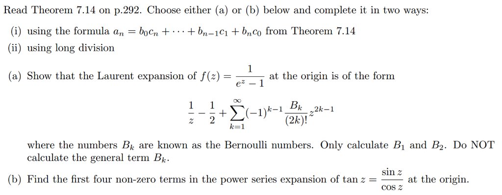Solved Read Theorem 7.14 on p.292. Choose either (a) or (b) | Chegg.com