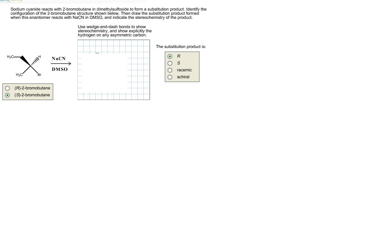 Solved Sodium cyanide reacts with 2-bromobutane in | Chegg.com