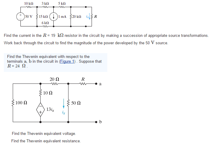 Solved Find the current in the R = 19 k Ohm resistor in | Chegg.com