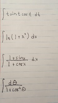 Solved integral t sin t cos t dt integral ln (1 + x^2) dx | Chegg.com