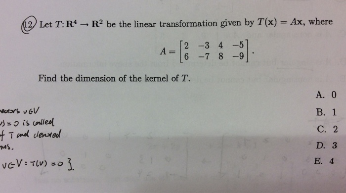 Solved Let T: R^4--->R^2 be the linear transformation given | Chegg.com Solved Let T: R^4--->R^2 be the linear transformation given | Chegg.com