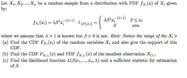 Solved Let X1,X2, ...,Xn be a random sample from a | Chegg.com