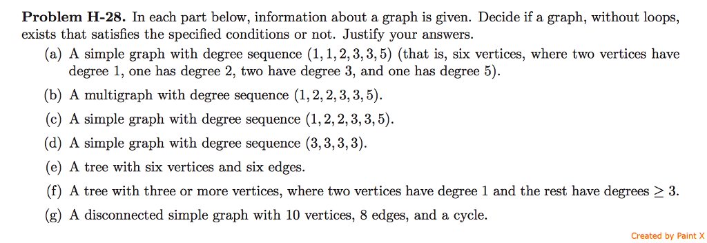 Solved Problem H-28. In each part below, information about a | Chegg.com