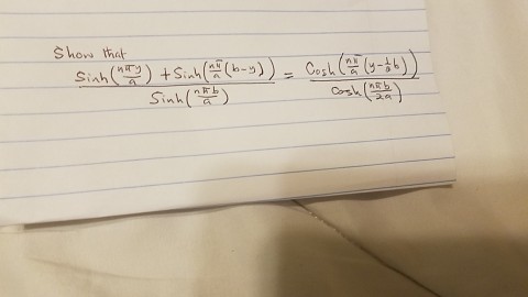 Solved Show that sinh(n pi y/a) + sinh (n pi/a(b | Chegg.com