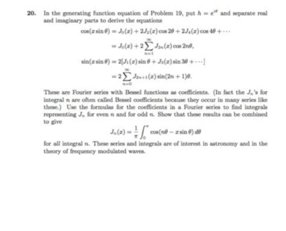Solved 20. In the generating function equation of Problem | Chegg.com