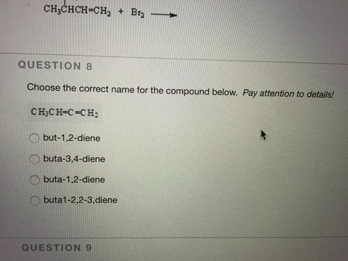 Solved Choose The Correct Name For The Compound Below Pay Chegg