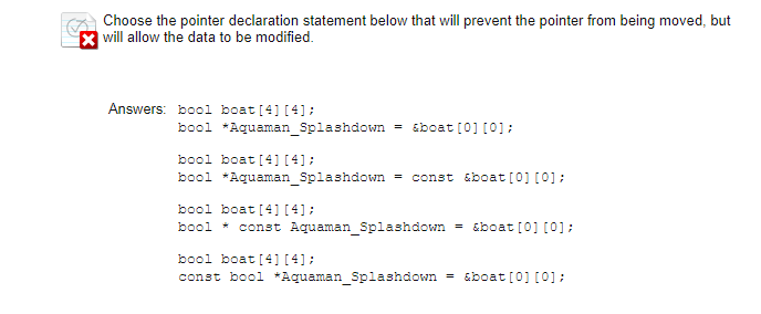 Solved Choose The Pointer Declaration Statement Below That 
