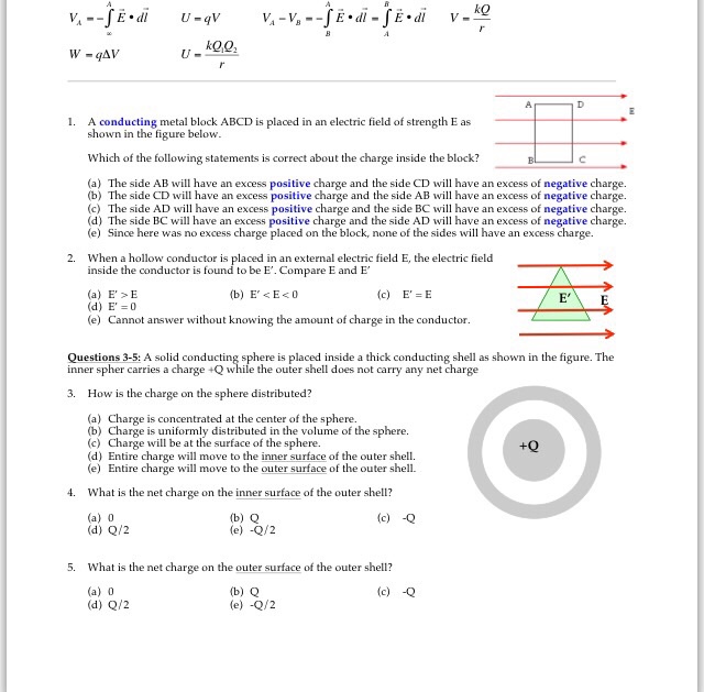 Solved A conducting metal block ABCD is placed in an | Chegg.com