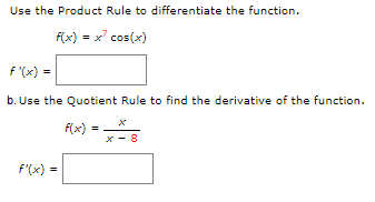 Solved Use the Product Rule to differentiate the function | Chegg.com