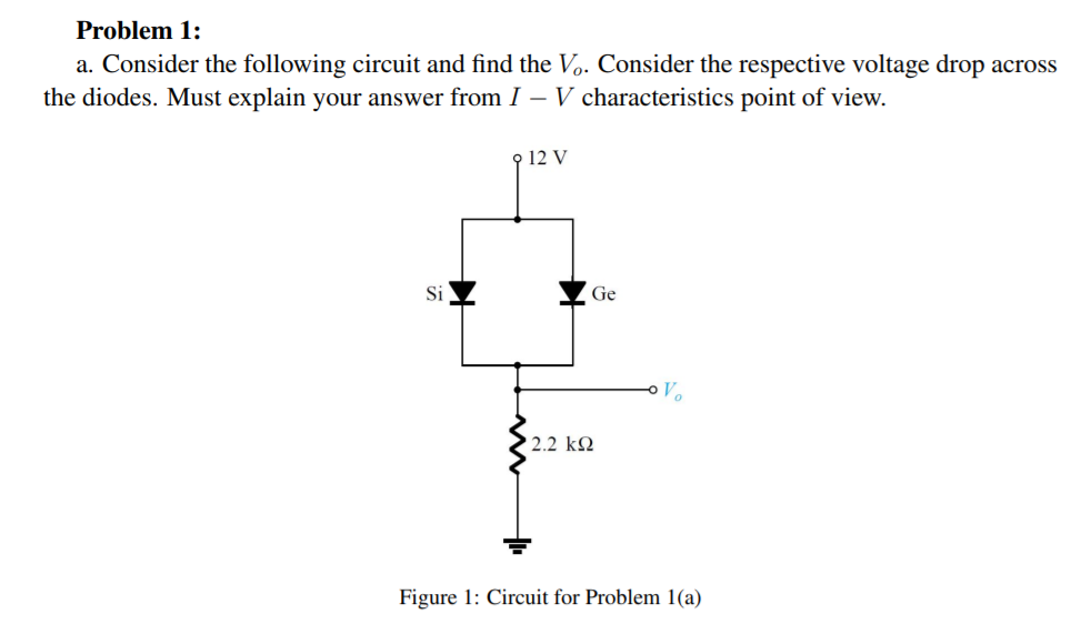 Solved Problem 1: a. Consider the following circuit and find | Chegg.com