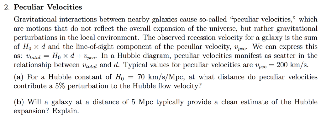 Peculiar Velocities Gravitational Interactions