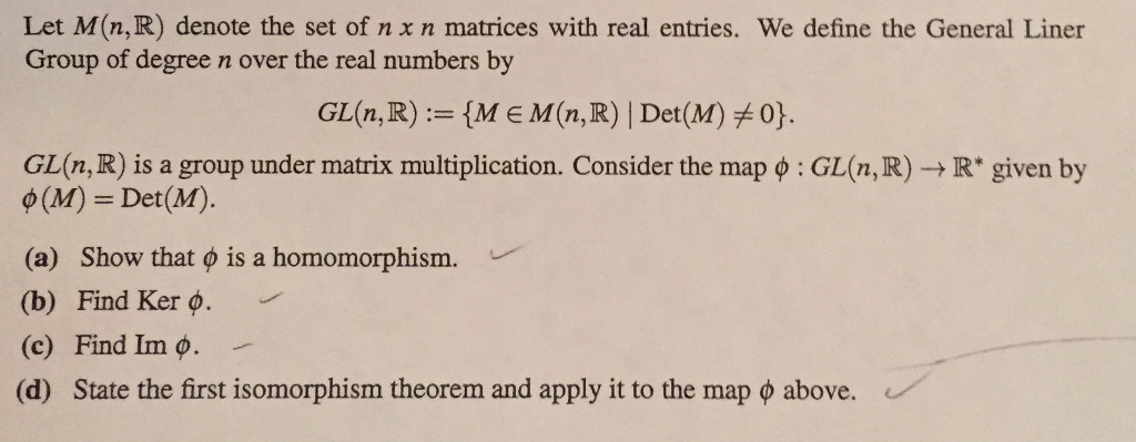 Solved Let M(n, R) denote the set of n x n matrices with | Chegg.com