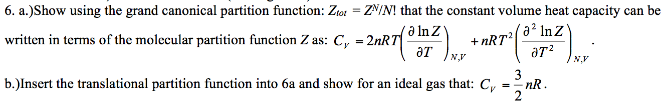 Solved Show using the grand canonical partition function: | Chegg.com