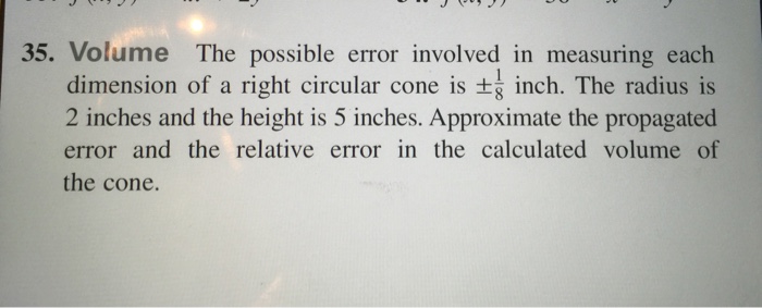 Solved The possible error involved in measuring each | Chegg.com