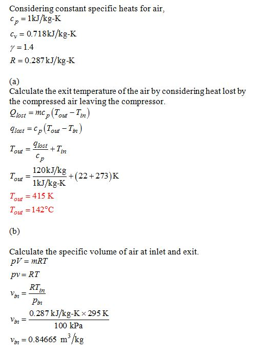 (Solved) - Air enters a compressor steadily at the ambient conditions ...