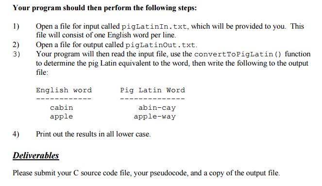 Solved Program 1 English to Pig Latin Introduction As most | Chegg.com