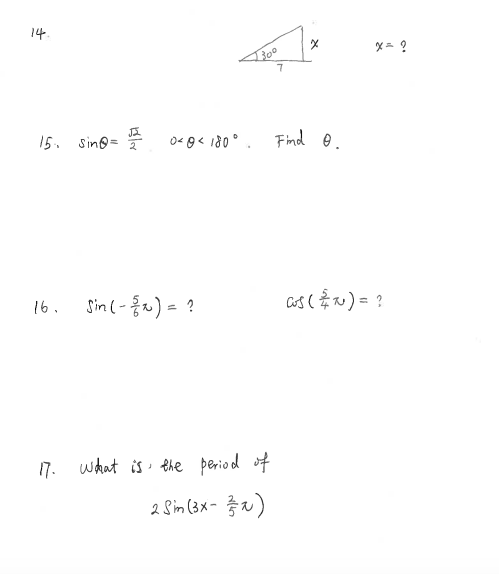 Solved Sin theta = root 2/2 0
