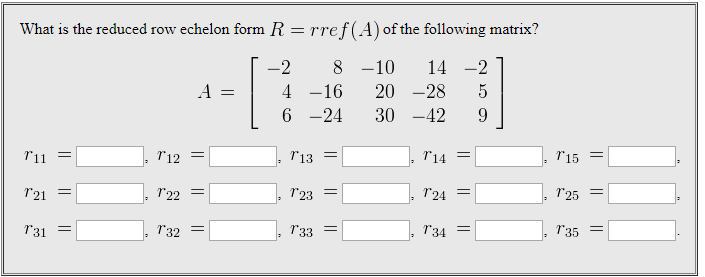 Solved rref (A) ofthe following matrix? What is the reduced | Chegg.com