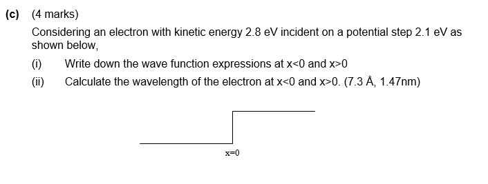 Solved Considering an electron with kinetic energy 2.8 eV | Chegg.com