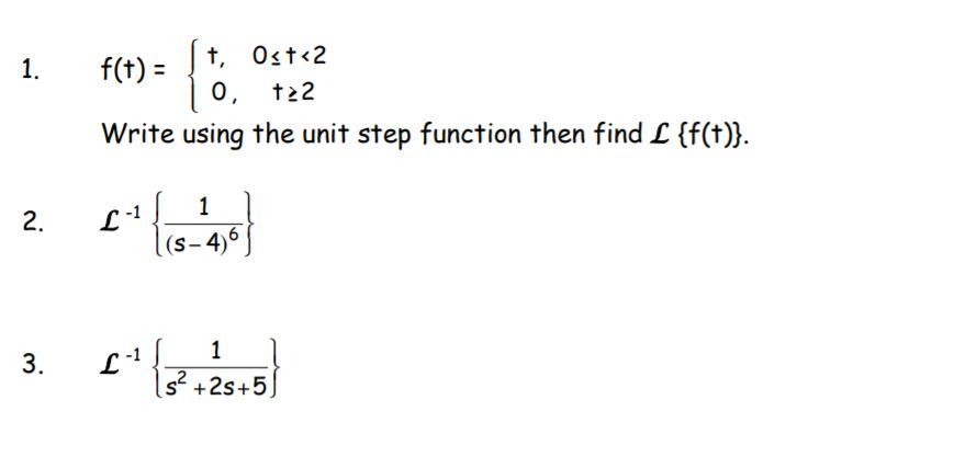 Solved 1. f(t)- t. Ost