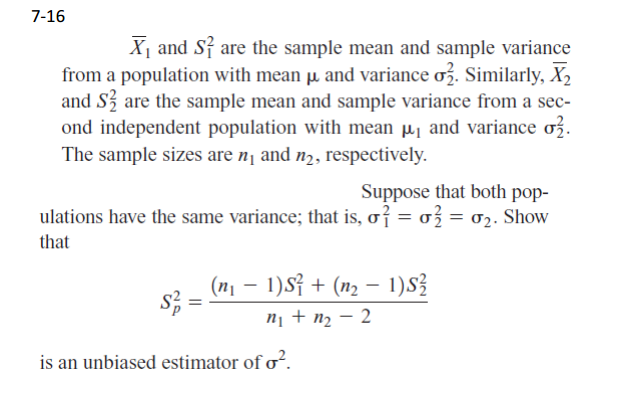 X1 and S1^2 are the sample mean and sample variance | Chegg.com