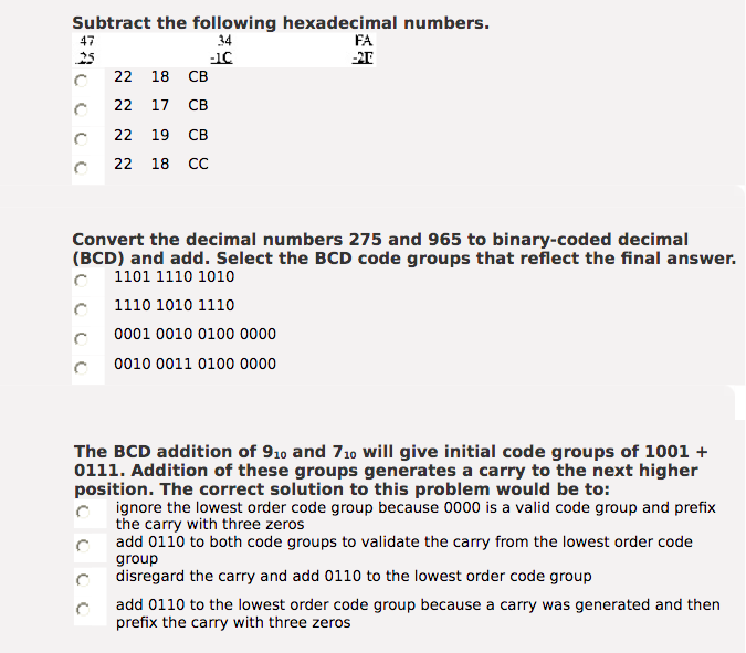 Solved Subtract the following hexadecimal numbers. FA 47 25 | Chegg.com
