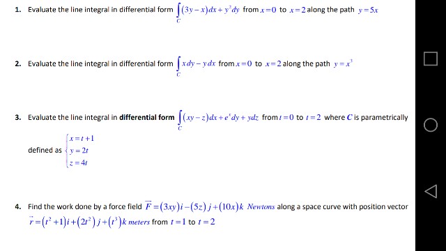 Solved 1. Evaluate the line integral in differential form | Chegg.com