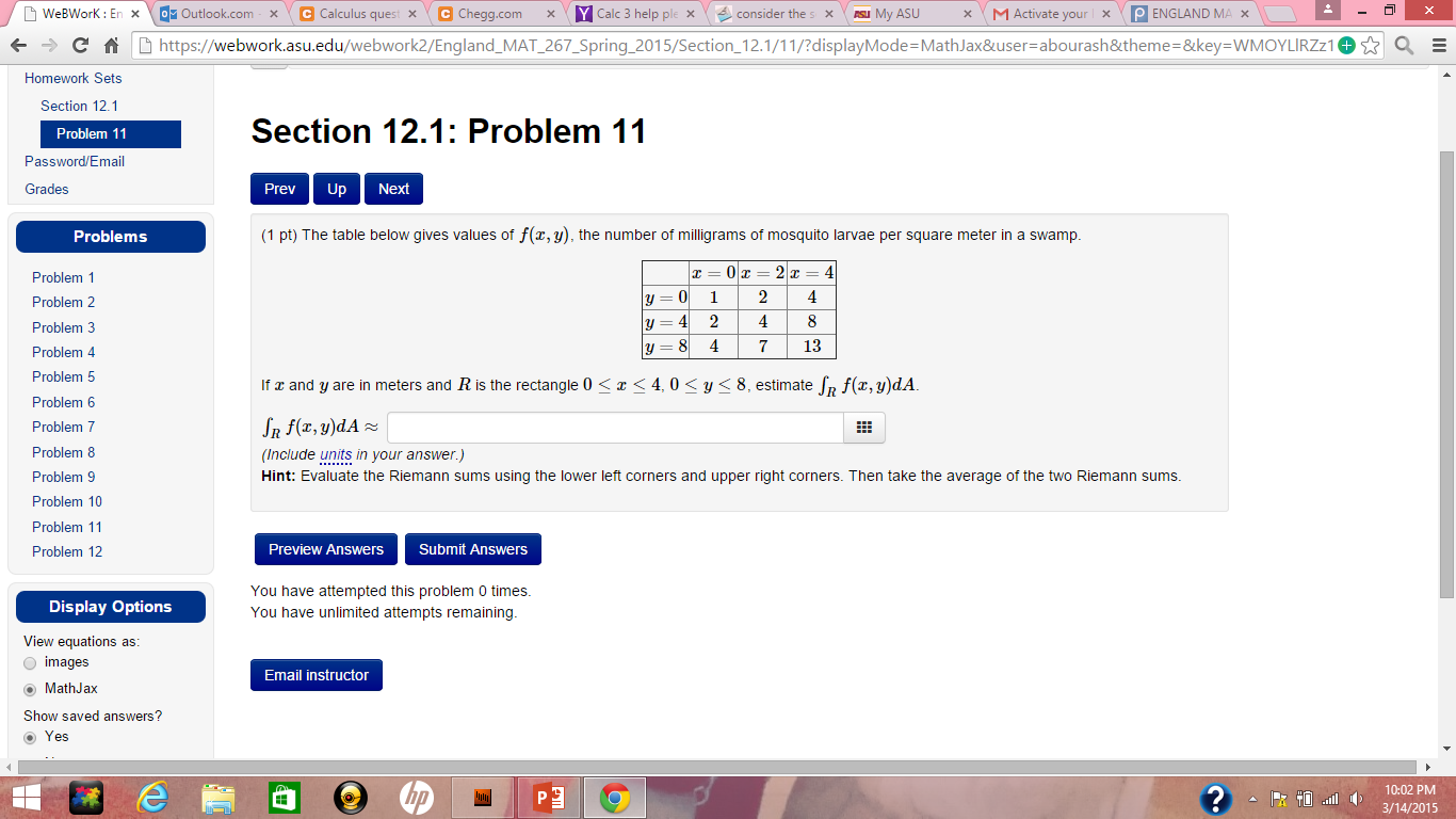 Solved D weBwork En X outlook com x C Calculus guest X C | Chegg.com